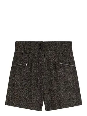 Max Mara Chevron Wool Shorts - Brown