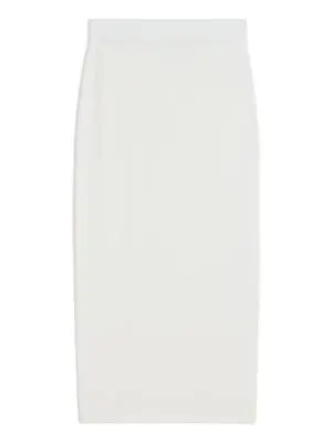 Max Mara Cashmere Yarn Pencil Skirt - White