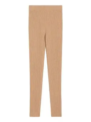 Max Mara Wool And Cashmere Knit Leggings - Camel