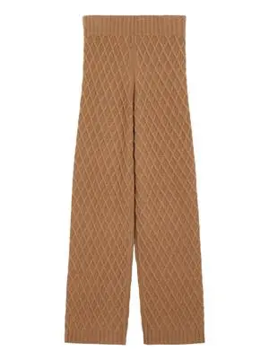 Max Mara Long Cable-knit Trousers - Camel