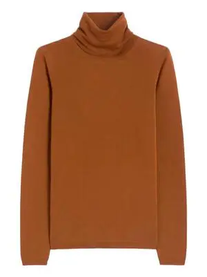 Max Mara Wool Knit Turtleneck Jumper - Brown Bronze