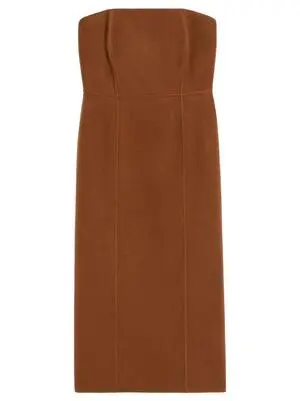 Max Mara Wool And Cashmere Bustier Dress - Tobacco