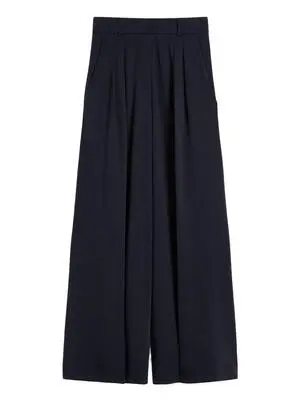 Max Mara Wool Jersey Palazzo Trousers Ultramarine