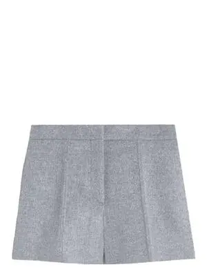 Max Mara Tailored Wool Broadcloth Shorts - Medium Grey
