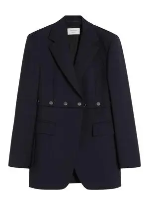 Max Mara Tailored Jacket With Detachable Hem Detail - Midnightblue
