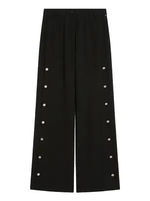 Max Mara Button-up Wool Trousers - Black