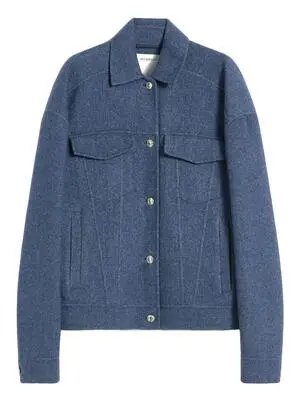 Max Mara Wool Denim-style Jacket - Navy