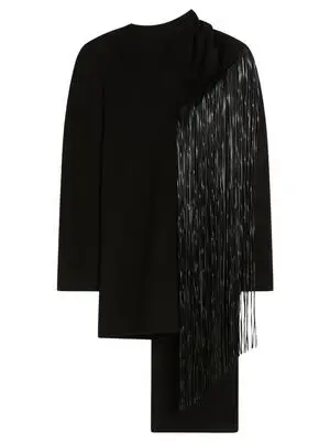 Max Mara Fringed Mini Dress - Black
