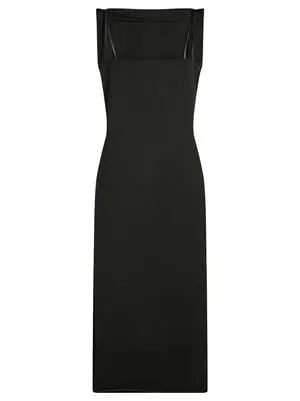 Max Mara Long Dress With Thin Shoulder Straps - Black