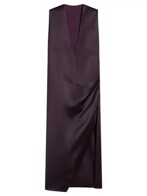 Max Mara Viscose Satin Runway Dress - Coffee