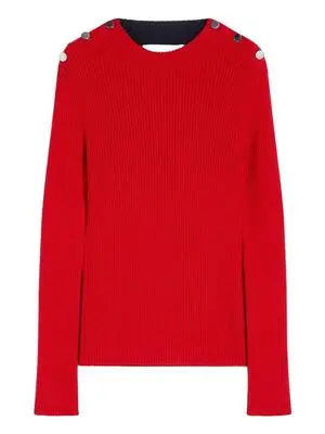 Max Mara Fitted Ribbed Knit Jumper - Red