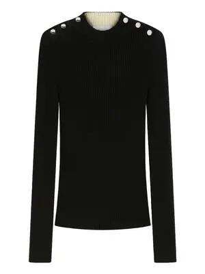 Max Mara Fitted Ribbed Wool Jumper - Black