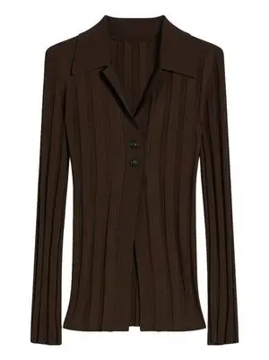 Max Mara Viscose Knit Cardigan - Coffee
