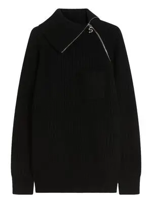 Max Mara Cashmere-blend Zip-up Sweater - Black