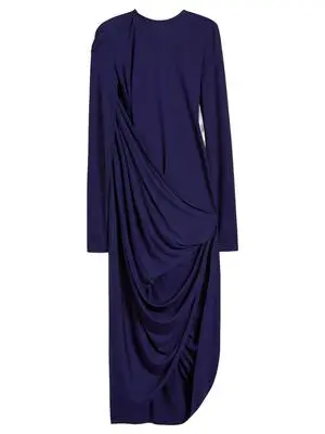 Max Mara Asymmetrical Draped Dress - Dark Violet