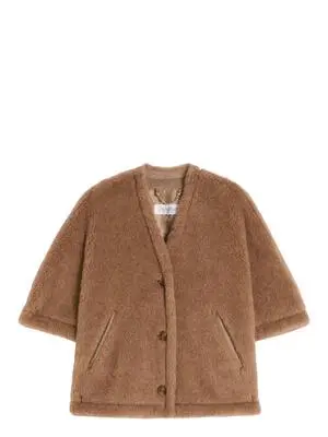 Max Mara Alpaca And Cashmere Teddy Cape - Bronze