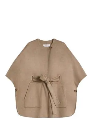 Max Mara Cashmere Cape With Belt - Brown