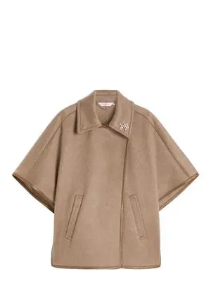 Max Mara Cashmere Zibeline Cape - Brown