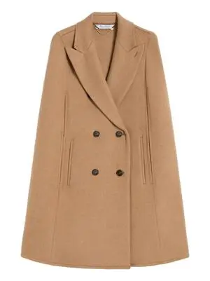 Max Mara Drap Double-breasted Cape - Camel