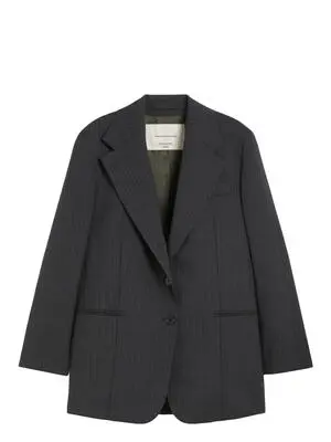 Max Mara Wool Canvas Blazer - Dark Grey