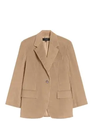 Max Mara Single-breasted Corduroy Blazer - Sand