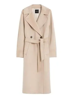 Max Mara Double-breasted Wool Midi Coat - Beige