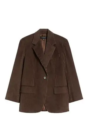 Max Mara Single-breasted Corduroy Blazer - Chocolate