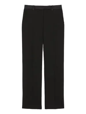Max Mara Wool Cloth Straight-leg Trousers - Black