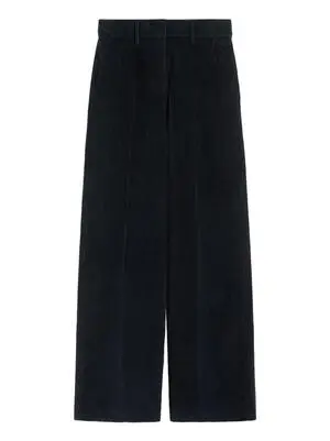 Max Mara Wide-leg Corduroy Trousers - Navy