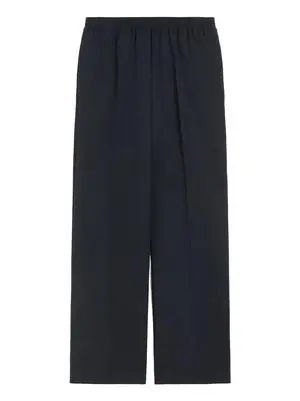 Max Mara Technical Gabardine Wool Trousers - Navy