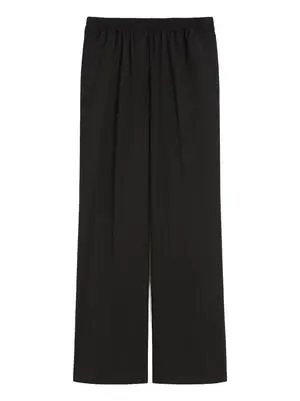 Max Mara Technical Gabardine Wool Trousers - Black