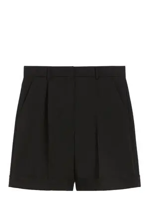Max Mara Wool Canvas Bermuda Shorts - Black