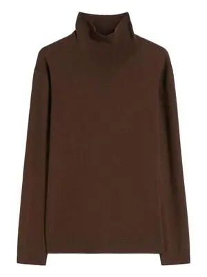 Max Mara Wool And Silk Knit Turtleneck - Chocolate