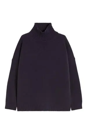 Max Mara Wool Knit Turtleneck Jumper Navy