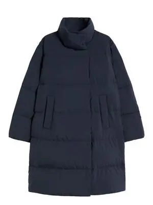 Max Mara Water-repellent Technical Canvas Down Jacket - Navy