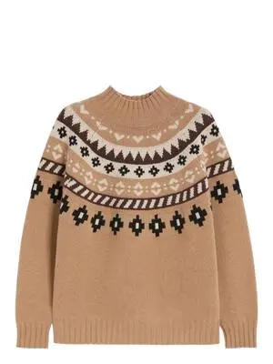 Max Mara Wool Jacquard Jumper - Camel
