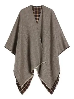 Max Mara Double-Face Wool Cape Dark Brown