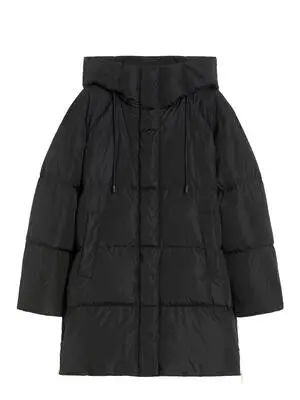 Max Mara Midi Parka In Water-repellent Taffeta - Black