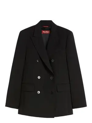 Max Mara Double-breasted Wool Blazer - Black