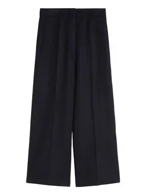 Max Mara Cropped Wool Trousers - Navy