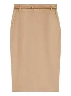 Max Mara Wool Pencil Skirt - Camel