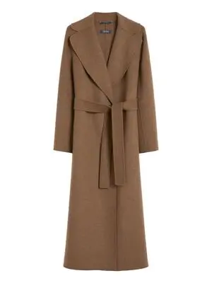 Max Mara Pure Wool Double Drap Wrap Coat - Brown