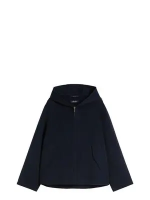 Max Mara Double-sided Wool Zip-up Hoodie - Navy