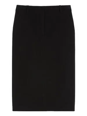 Max Mara Double-faced Wool Broadcloth Pencil Skirt - Black