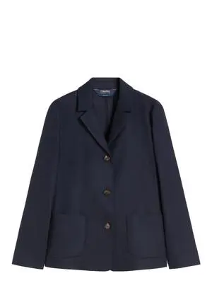 Max Mara Wool Flannel Jacket - Midnightblue