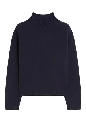 Max Mara Wool And Cashmere Polo-neck Sweater - Avio