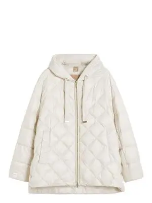 Max Mara Padded Jacket In Iridescent Water-repellent Fabric - Milk