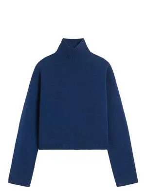 Max Mara Wool And Cashmere Cropped Sweater - China Blue