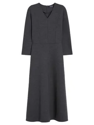 Max Mara Piqué Jersey Midi Dress - Dark Grey