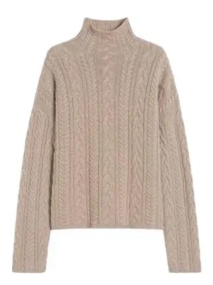 Max Mara Wool And Cashmere Polo-neck Sweater - Beige